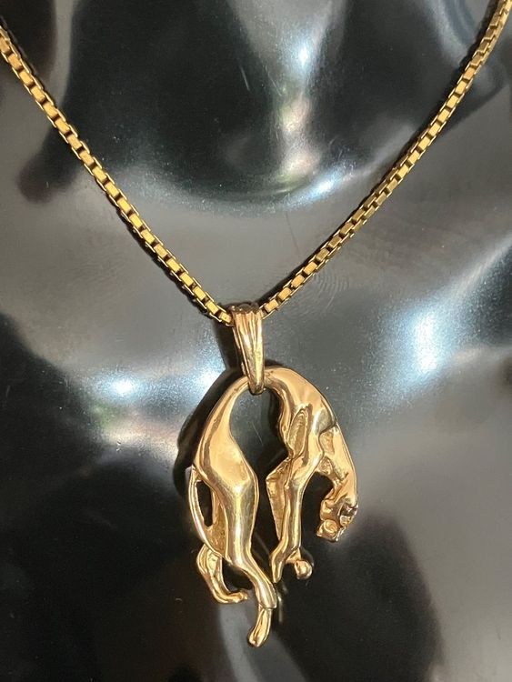 Collier vintage merikan panthère dorée + chaîne (D'occasion) à Peseux ...