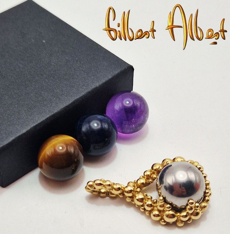 Pendentif GILBERT ALBERT Modèle organique 18K avec 4 billes (Gebraucht ...