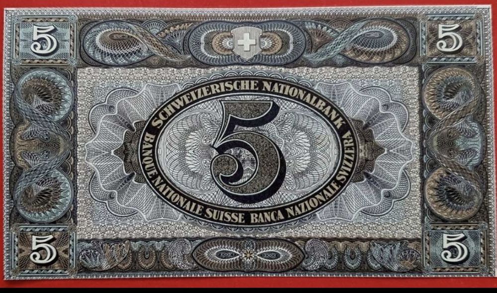 5 Fr. 1919 Specimen Banknote P#11.d (Gebraucht) in Langrickenbach für ...