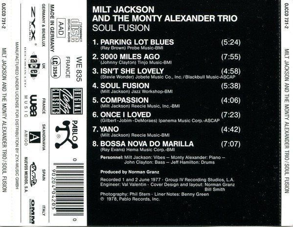 Milt Jackson [Pablo] Monty Alexander, John Clayton, Hamilton (D ...