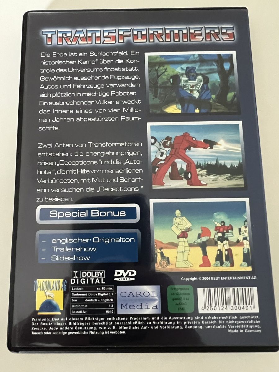 Transformers The Movie DVD, Deutscher Ton, Bonusmaterial (Gebraucht) in ...