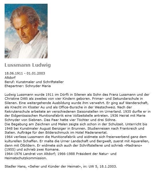 Ludwig Lussmann - Swiss Art Selection (Gebraucht) in Sursee für CHF 185 ...