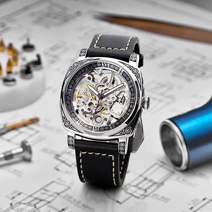 Retro Skelett Automatik Uhr Armbanduhr Herrenuhr Automatikuh (Neu und ...