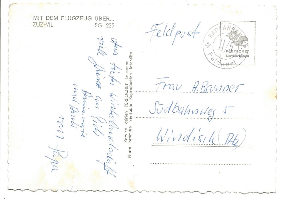 Zuzwil (SG) Dorfzentrum mit Kirche - Flugaufnahme - um 1940 (Gebraucht) in Engelburg für CHF 12. ...