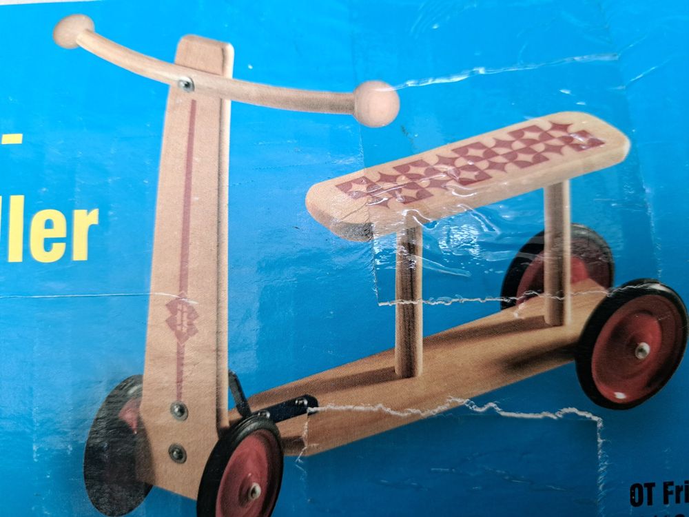 Holzroller Lauflernrad Kinderfahrzeug Retro neuwertig (Neu und ...