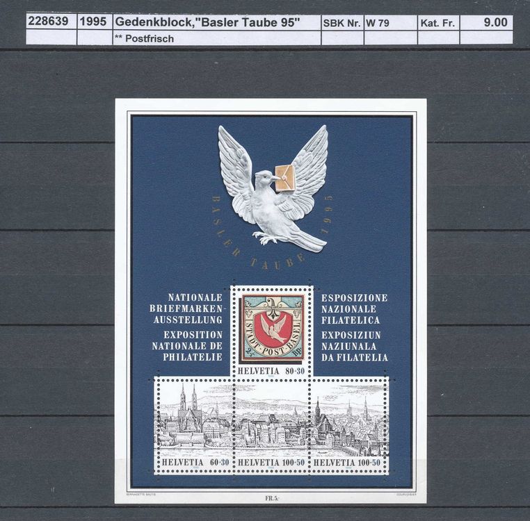 1995 "Basler Taube - Block" (Neu (gemäss Beschreibung)) in Winterthur für CHF 4.5 – mit ...