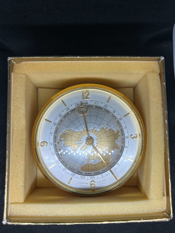 World Time Desk Clock by Looping Swiss vintage rarität (D'occasion) à ...