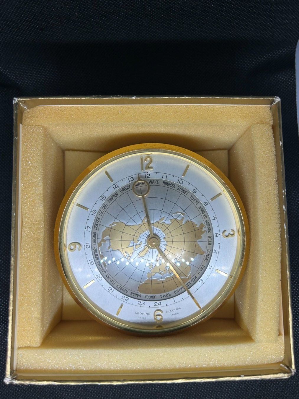 World Time Desk Clock by Looping Swiss vintage rarität (D'occasion) à ...