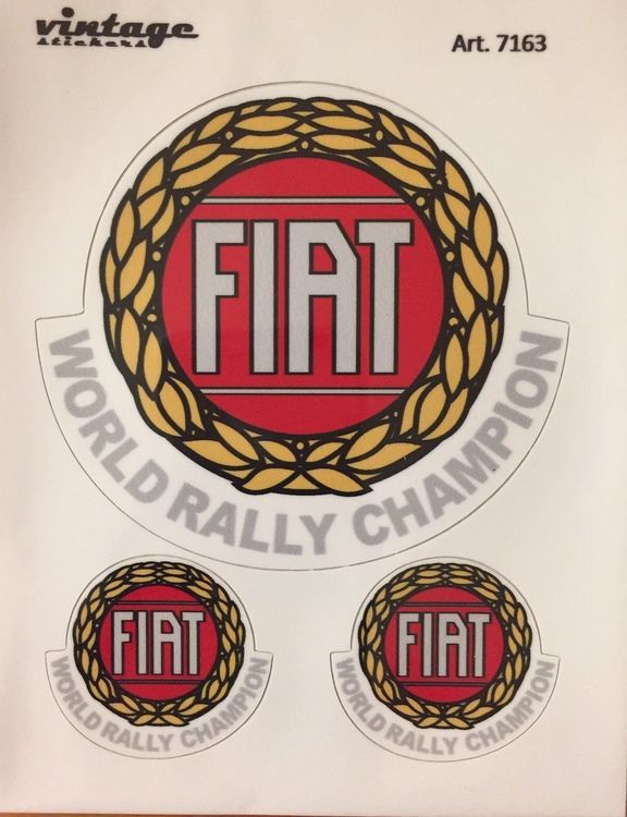 Fiat World Rally Champion Aufkleber Sticker 3teilig (Neu und ...