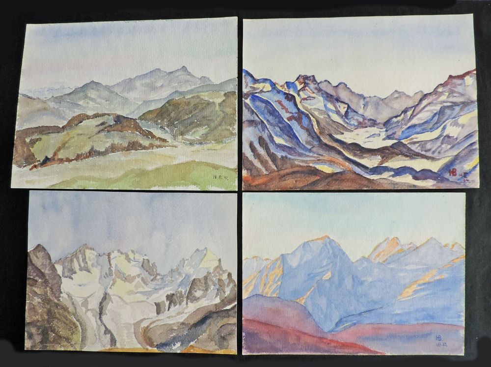 A2 - vier Aquarelle / Berglandschaften | Kaufen auf Ricardo
