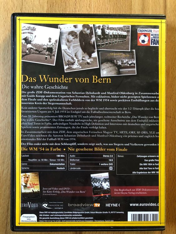 DVD Das Wunder von Bern - Die wahre Geschichte Dokumentation | Kaufen auf Ricardo