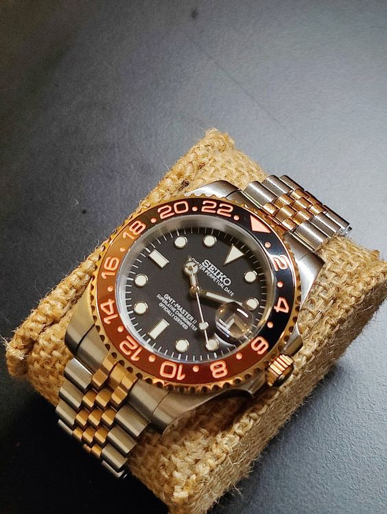 Seiko Mod GMT-Master II Rootbeer 42mm mit Jubilee Band (Gebraucht) in ...