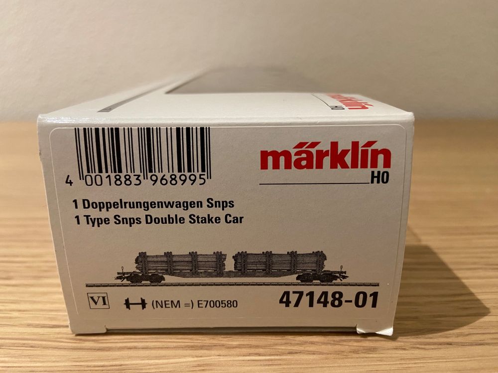Märklin 47148-01 - Rungenwagen Snps mit Holzladung SBB (Gebraucht) in ...