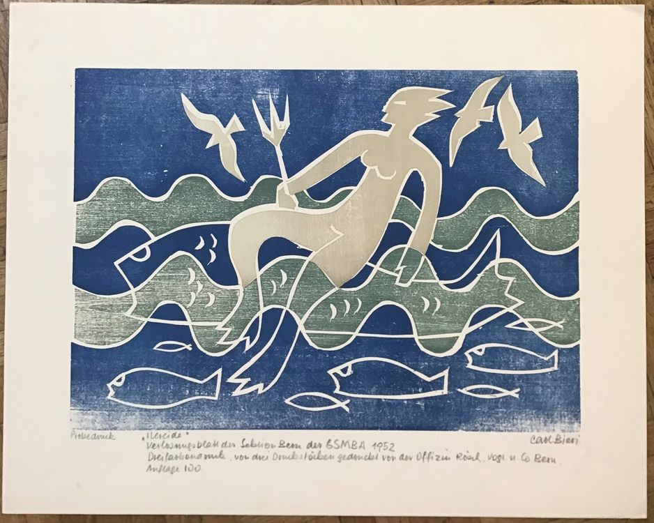 Carl BIERI (1894-1962) Serigraphie Handsigniert (Gebraucht) in Root für ...