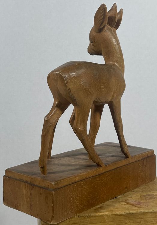 Vintage Handgeschnitzte Reh Skulptur | Kaufen auf Ricardo