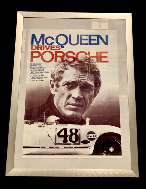 Steve McQueen Porsche Plakat gerahmt (Neu (gemäss Beschreibung)) in Grenchen für CHF 120 – nur ...