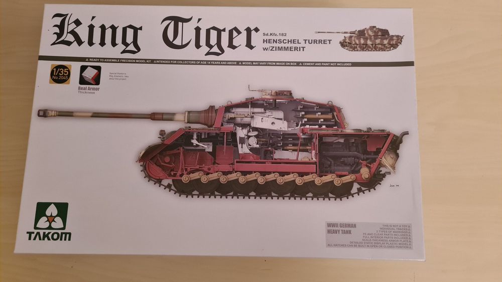 1:35 King Tiger Henschel Zimmerit Interior kit - Takom 2045 | Kaufen auf Ricardo