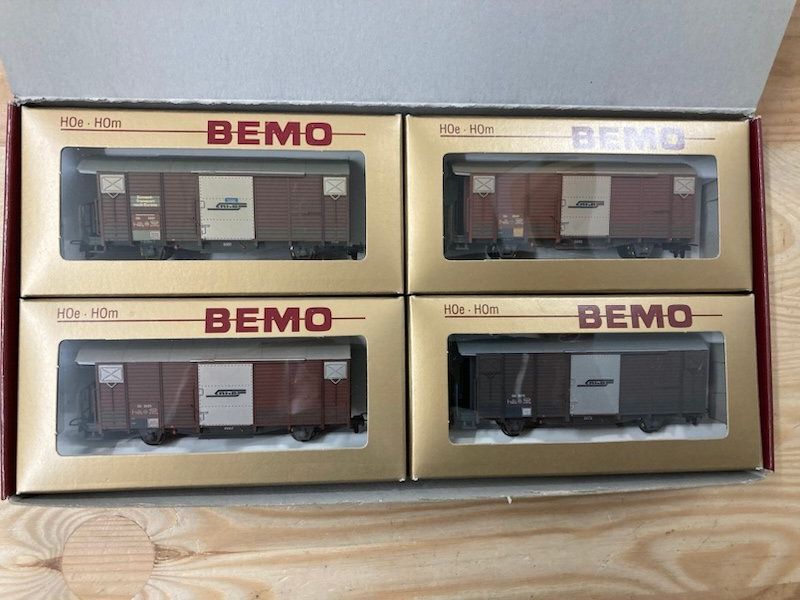 Bemo H0m 7450 100 Güterwagen RhB Rhätische Bahn Vierer-Set | Kaufen auf ...