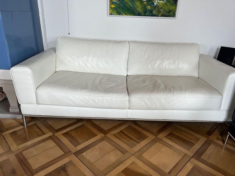 Ledersofa weiss , IKEA Arild (Gebraucht) in Stans für CHF 1 – nur Abholung auf Ricardo kaufen
