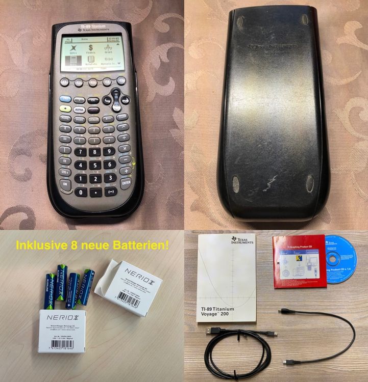 TI-89 Titanium Texas Instruments inkl. Zubehör & 8 Batterien (Gebraucht ...