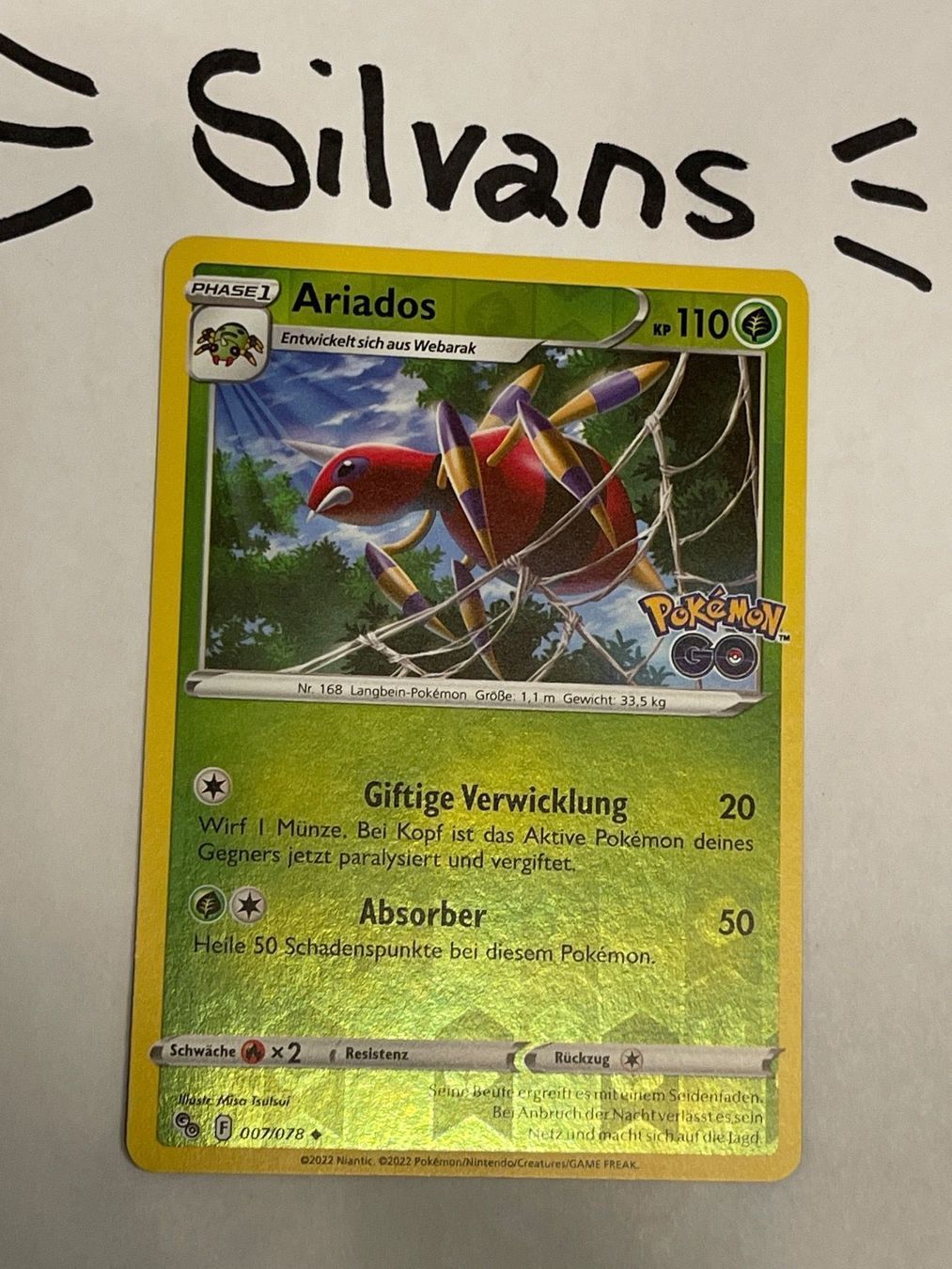 Ariados Reverse Holo 007/078 Pokemon GO Deutsch (Neu (gemäss ...