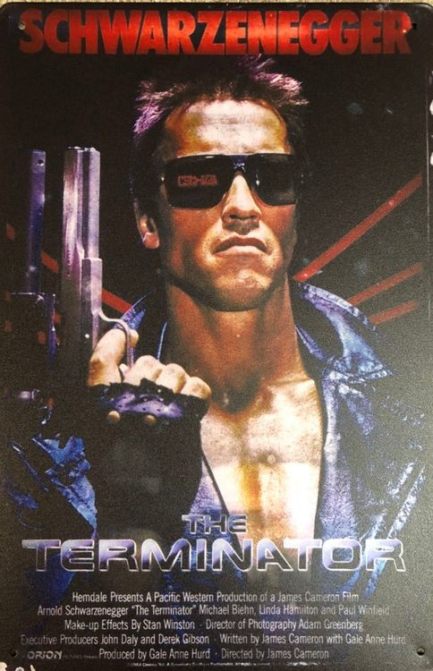 Terminator Filmplakat Blechschild DVD Scharzenegger Movie (Neu und ...