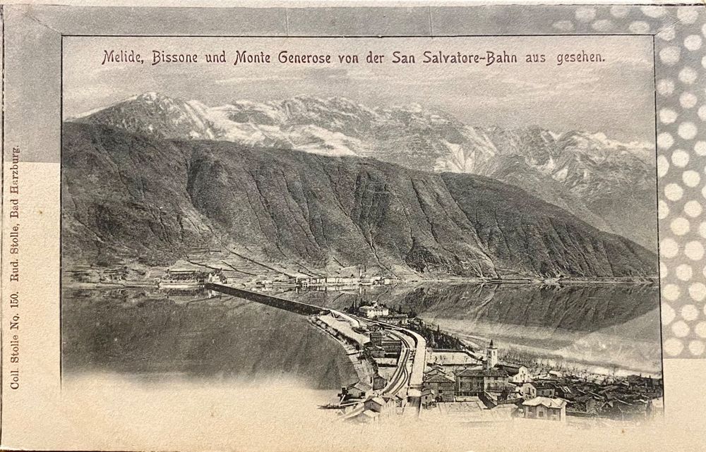 AK Melide, Bissone & Monte Generoso von San Salvatore Bahn | Kaufen auf ...