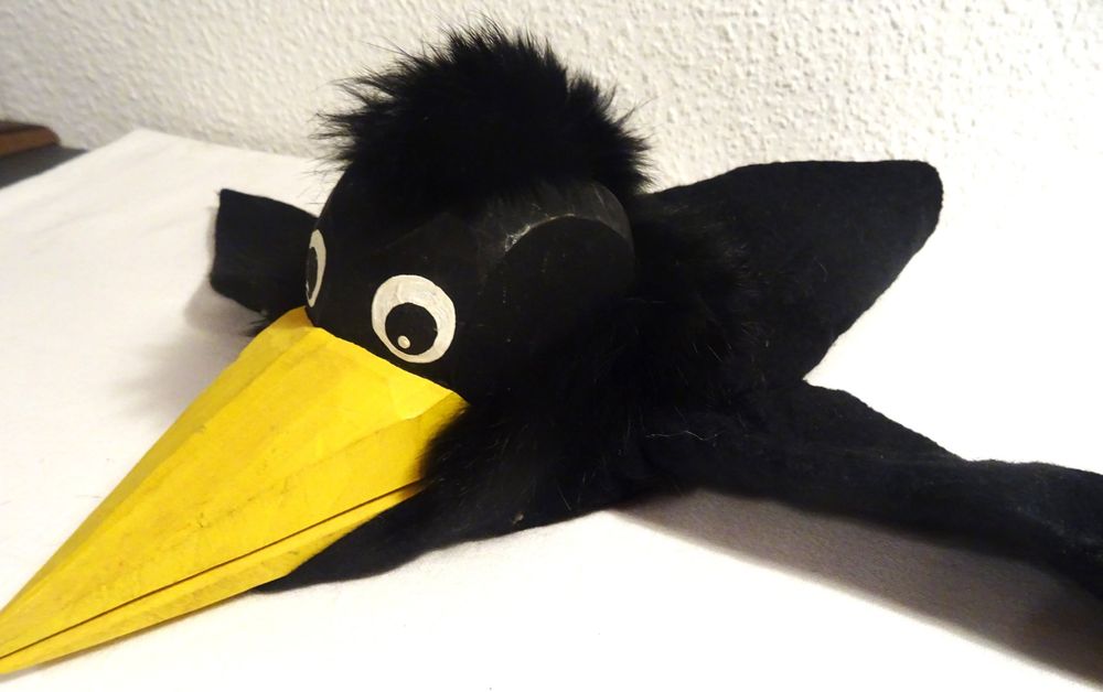 Handgeschnitzter Lotte-Sievers-Hahn Rabe Handpuppe | Kaufen auf Ricardo