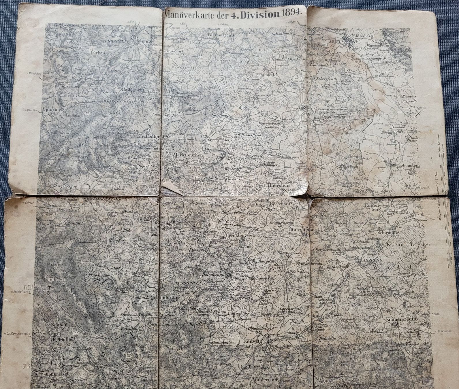 Deutsches Reich, Manöverkarte der 4. Division (Gebraucht) in Kriens für ...