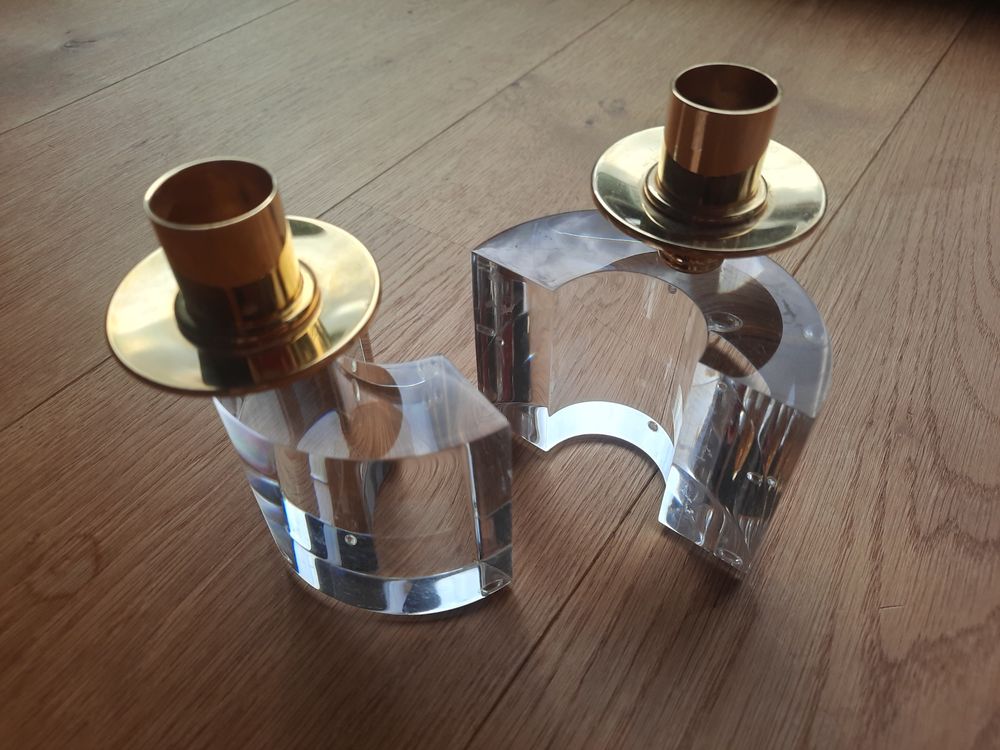 Bougeoirs Plexi et doré moderne (Gebraucht) in La Sarraz für CHF 43 ...