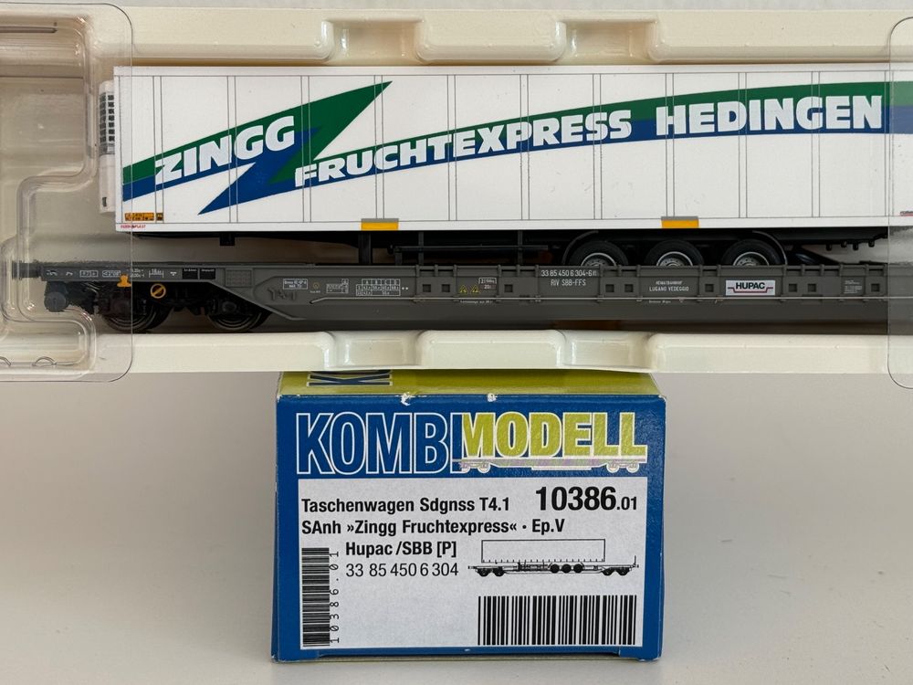 KombiModell SBB HUPACTaschenwagen Sdgnss T4.1 ZINGG H0 (Neu (gemäss ...