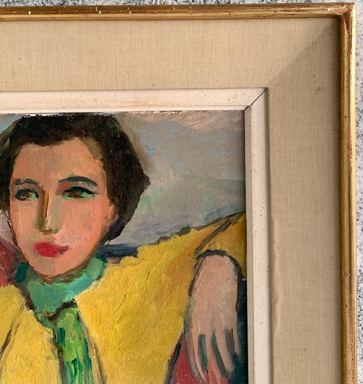 Gemälde von einer Dame mit Gelbe Pulli unleserlich Signiert (Gebraucht) in Root für CHF 455 ...