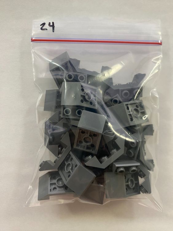 Lego Dark Bluish Gray Slope, Inverted 45 4 x 2 24 Stück (Neu (gemäss ...
