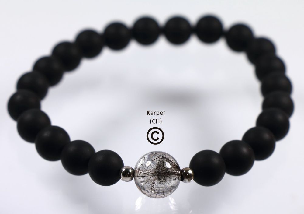 Onyx, Rutil Turmalin / Onyx, rutil tourmaline, S 925 Rho | Kaufen auf Ricardo