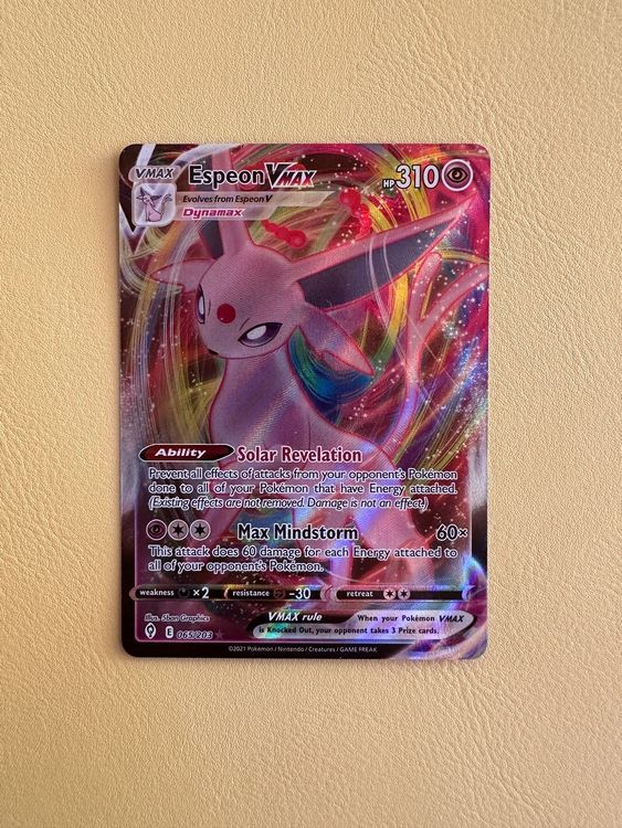Pokemon Karte Top selten Espeon VMAX Psiana Eevee entwickl. | Kaufen ...