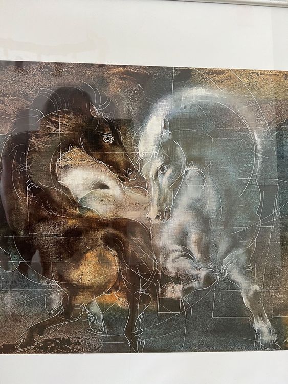 Lithographie von Hans Erni zwei Pferde (Gebraucht) in Kriens für CHF 15 – nur Abholung auf ...