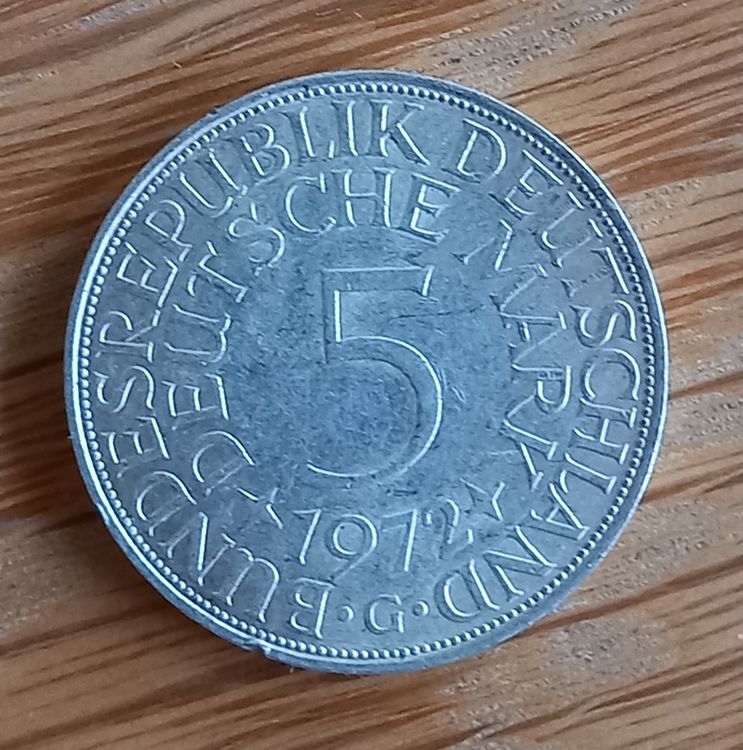 5 Deutsche Mark, BRD, 1971, G, Top Zustand, Rarität! (Gebraucht) in ...