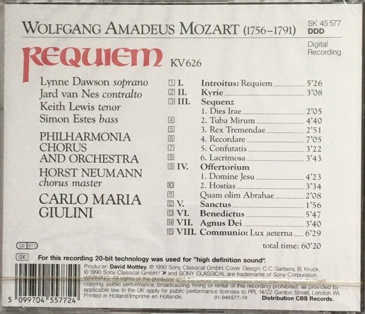 Mozart - Requiem (Giulini) (Neu und originalverpackt) in Grüningen für CHF 4 – mit Lieferung auf ...