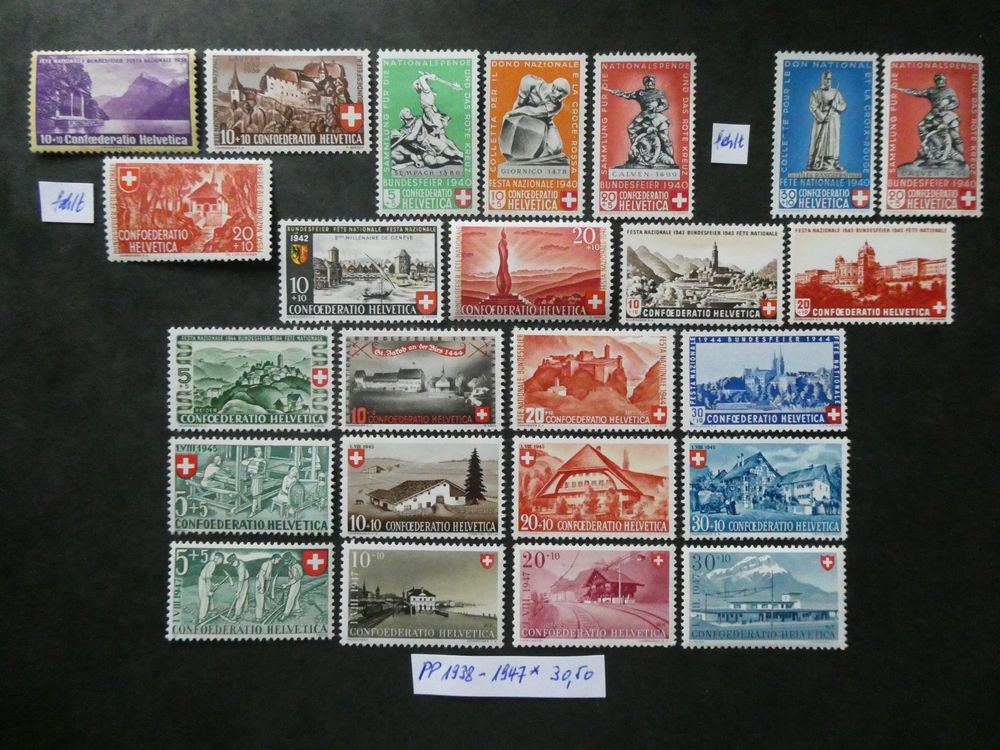 Pro Patria 1938-1947 ungestempelt (Gebraucht) in Lausen für CHF 4 – mit Lieferung auf Ricardo kaufen