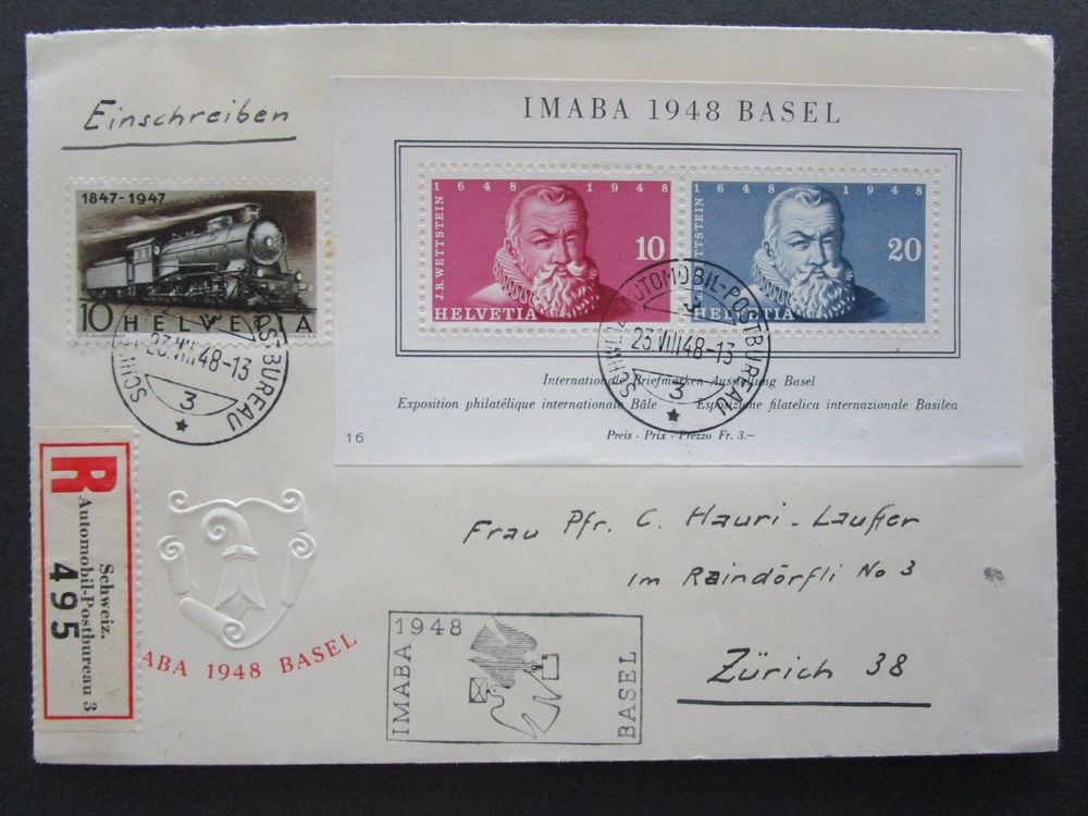 1948: W31 auf R-Brief, IMABA Stempel | Kaufen auf Ricardo