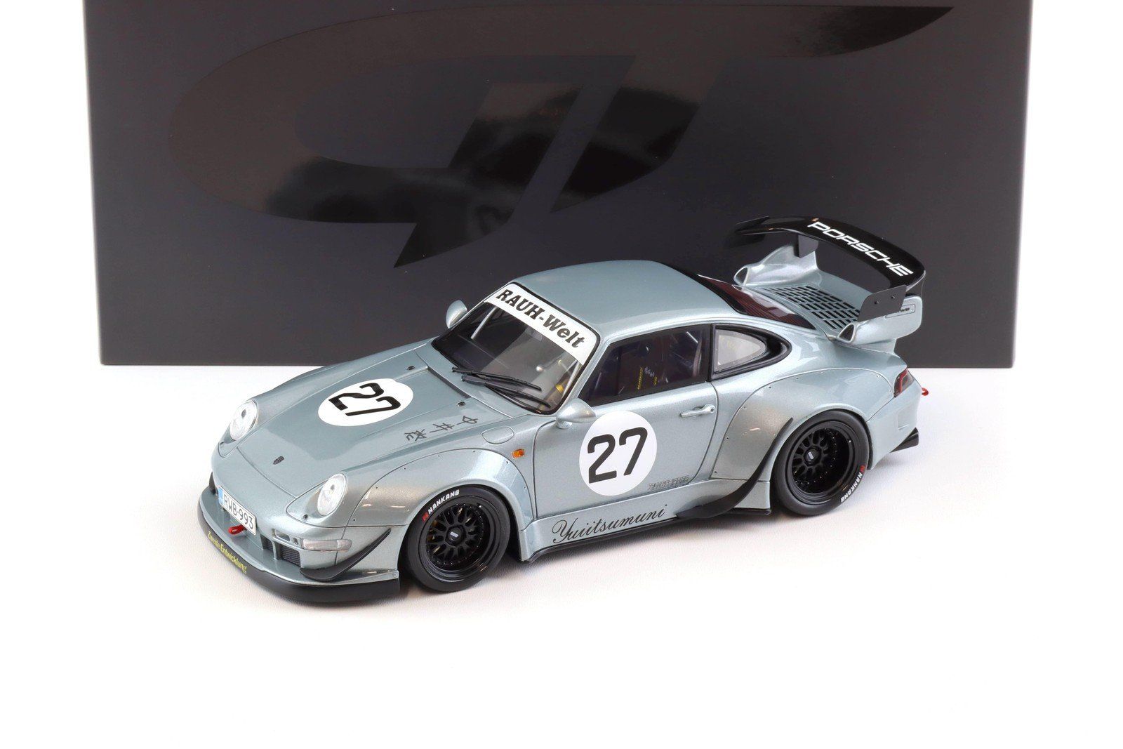 Porsche 911 993 RWB RAUH-Welt Yuiitsumuni silver 1/18 NEU (Neu und ...