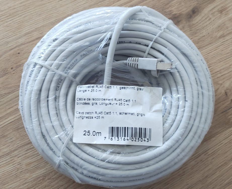 Ethernet-Kabel 25m (Neu und originalverpackt) in Jona für CHF 1 – mit ...