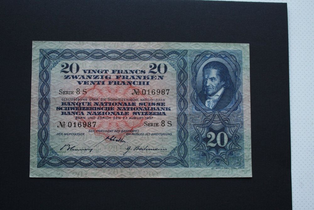 20er Note Schweiz - 1937 (Gebraucht) in Wettingen für CHF 37 – mit ...