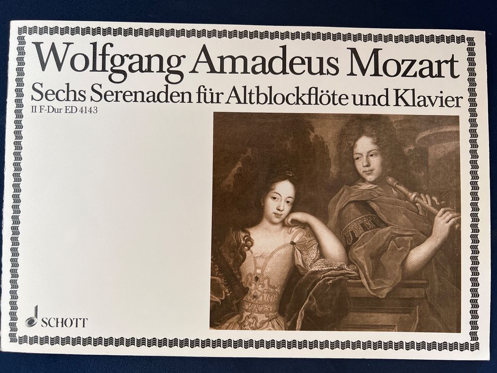 Noten - Serenade F-Dur für Altflöte u.Klavier - W.A.Mozart (Gebraucht ...