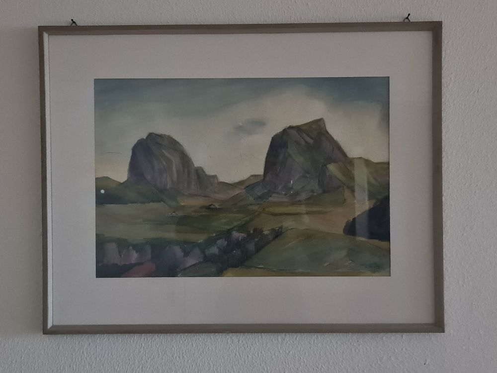 Gemälde Aquarell Landschaft handsigniert | Kaufen auf Ricardo