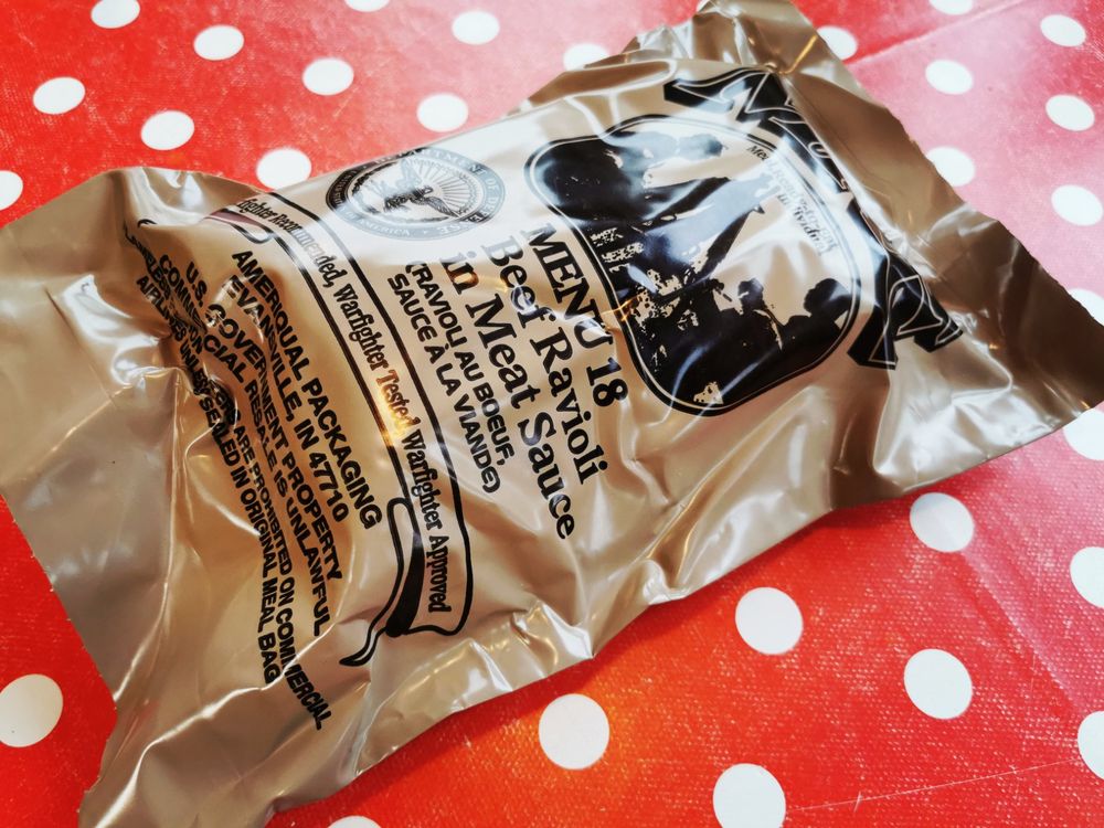 Original US Army MRE Menu #18 Beef Ravioli Insp. 2/25 (Neu und ...