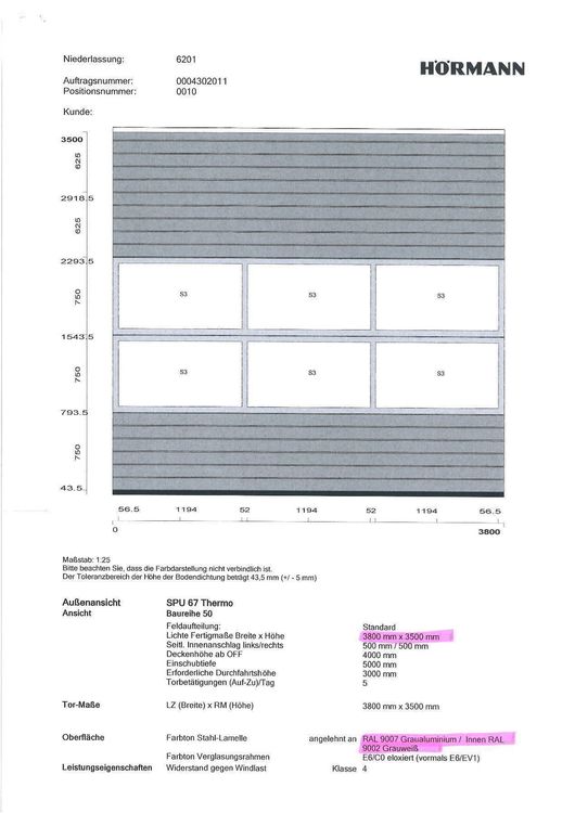 Sectionaltor Hörmann SPU 67 Thermo (Neu und originalverpackt) in ...