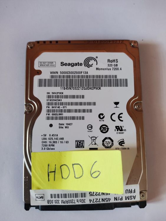 Seagate Momentus HDD 2.5 Zol 320 GB - Geprüft & Funktioniert (Gebraucht ...