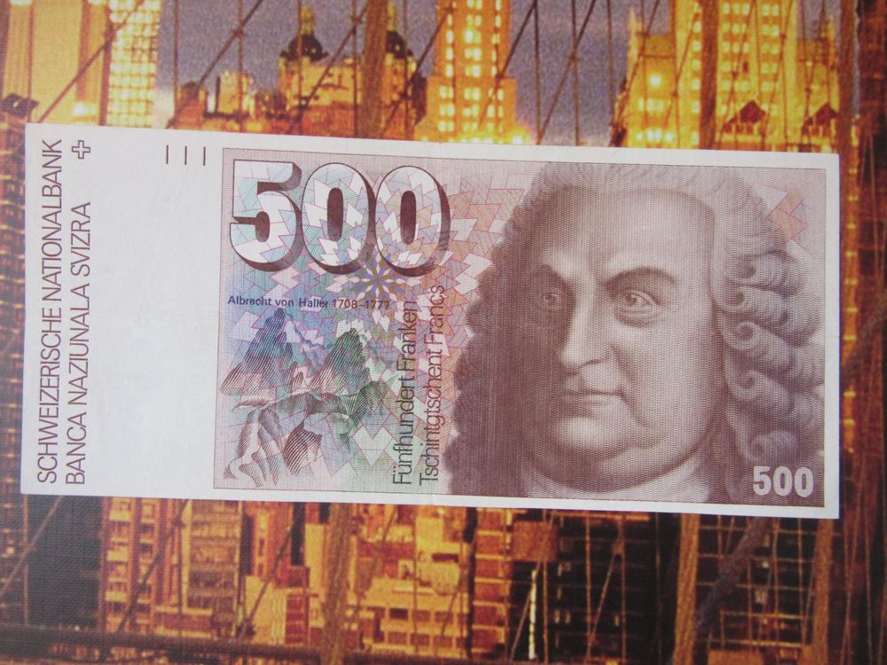 500 CHF Albrecht von Haller 1976 Banknoten SCHWEIZ (Gebraucht) in ...