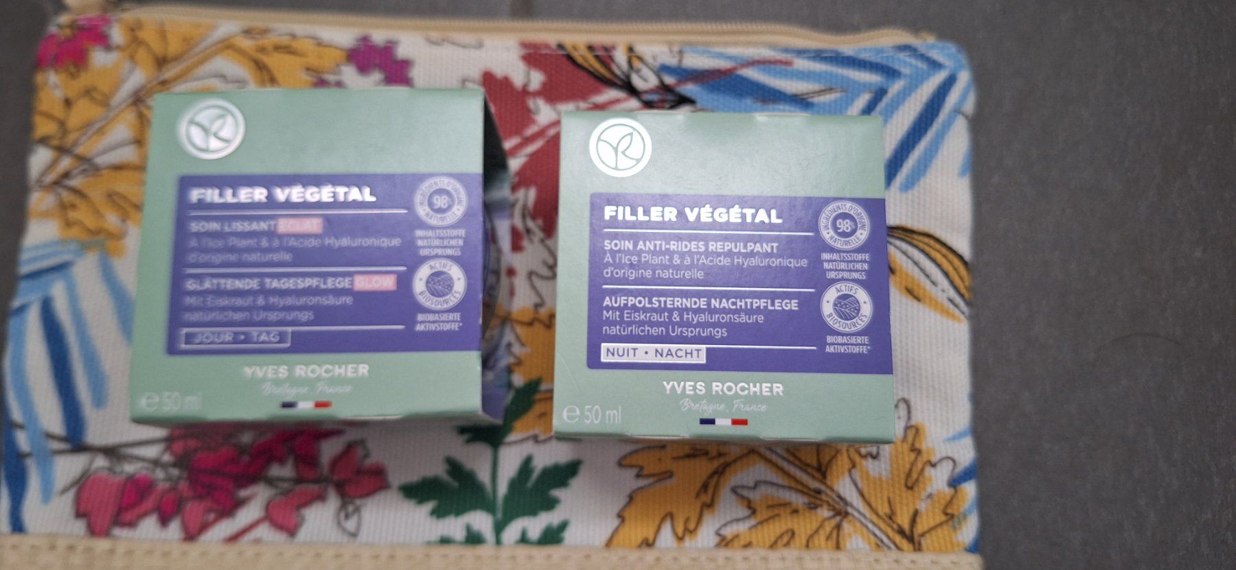 Yves-Rocher, Filler végétal, crème jour et nuit + trousse (Neu und ...